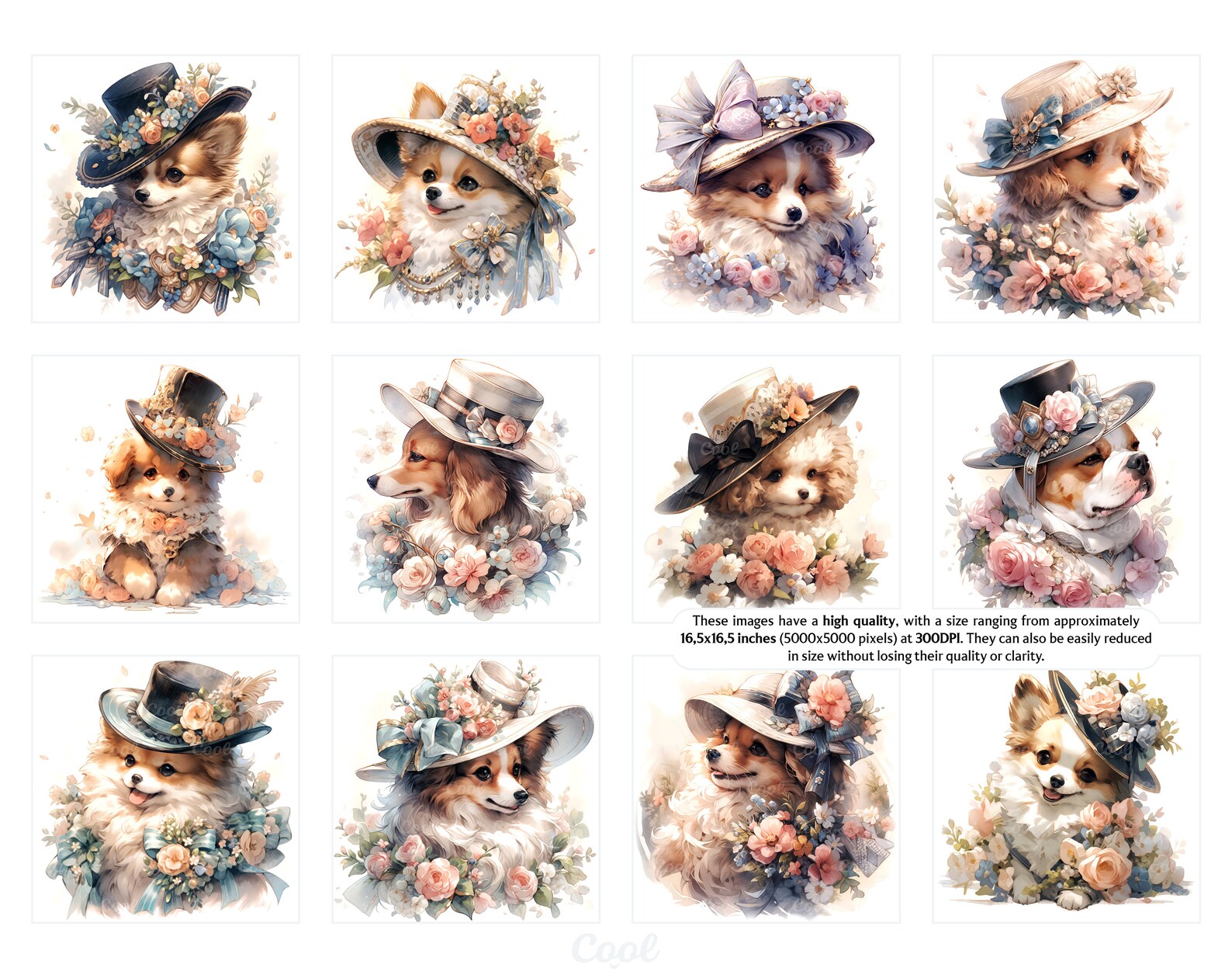 Victorian Dogs Clipart Bundle, 24 Digital JPG, Antique Canine Art ...