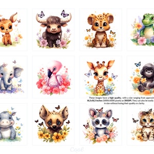 African Animal Collection Clipart Bundle, 20 Digital JPG, Safari Fauna ...