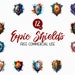 Epic Shield Clipart Bundle 12 Digital PNG Medieval Armored - Etsy