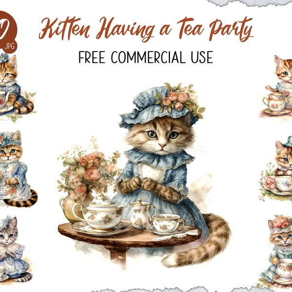 Cat Tea Party - Etsy