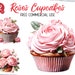 Roses Cupcakes Clipart Bundle, 12 Digital JPG, Buttercream Delight ...