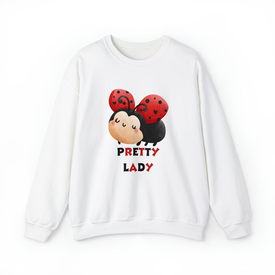 Pretty Lady Crewneck, Ladybug Red and Black Spots Sweatshirt, Cute Bugs ...