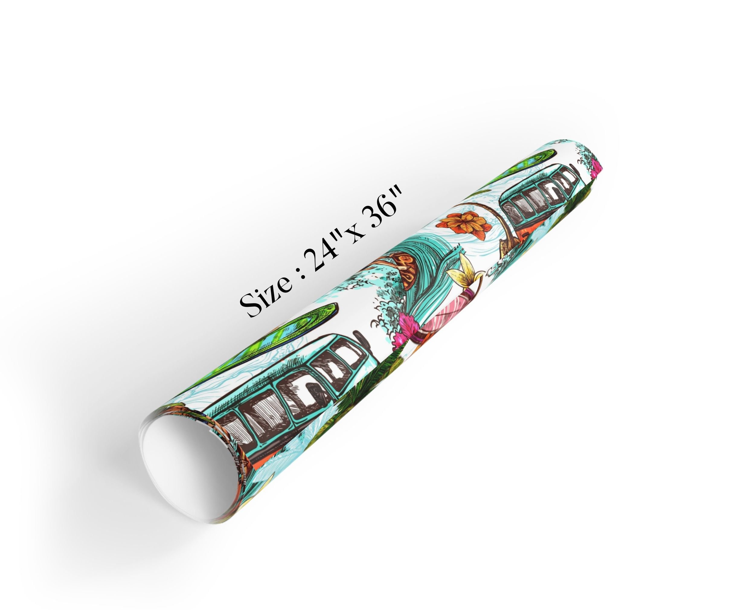 Surfing Wrapping Paper for Beach Birthday Gift, Vintage Surf Gift Wrap ...