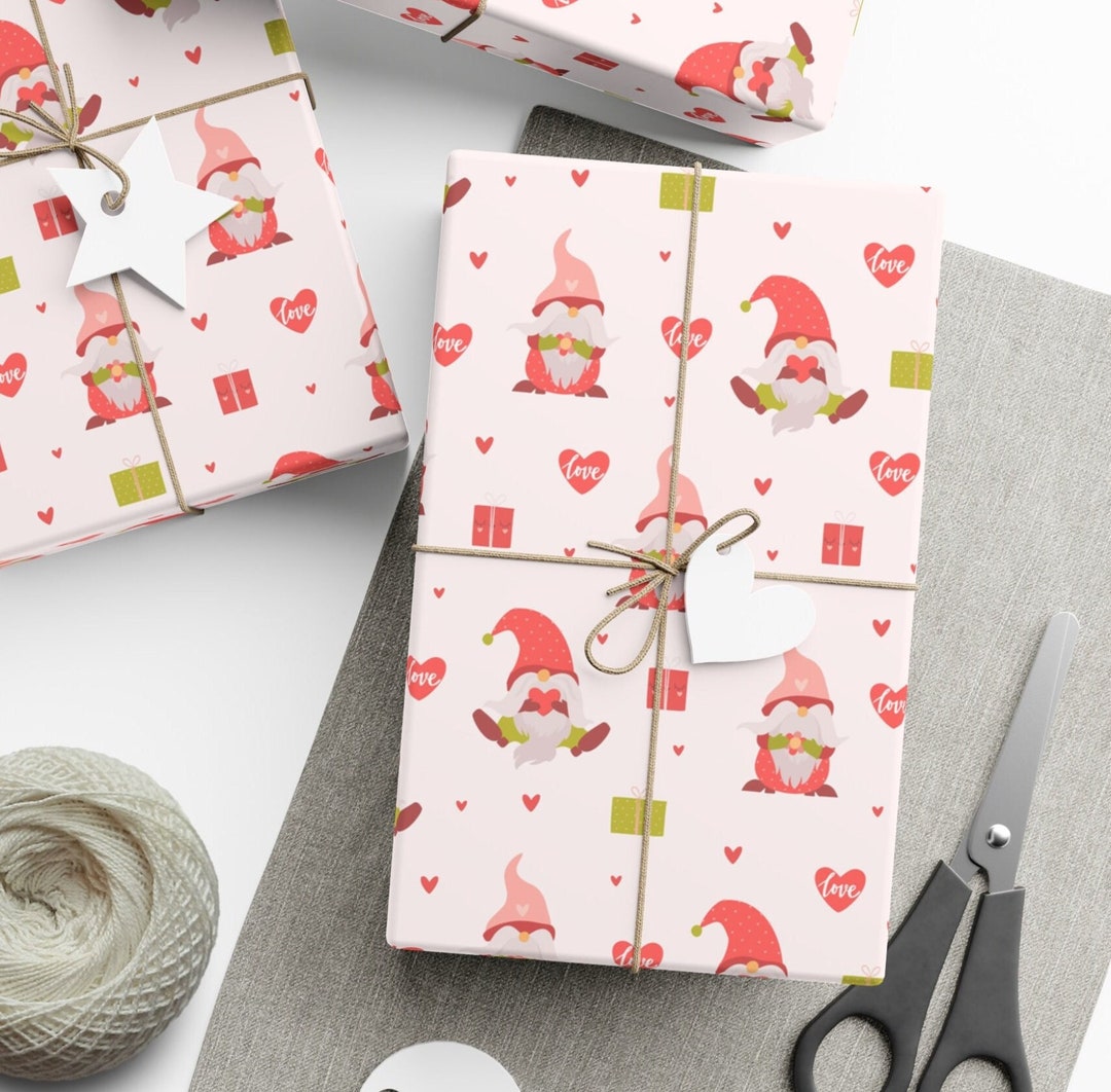 Christmas Gnome Wrapping Paper for Holiday Gifting, Winter Gnomes Gift ...