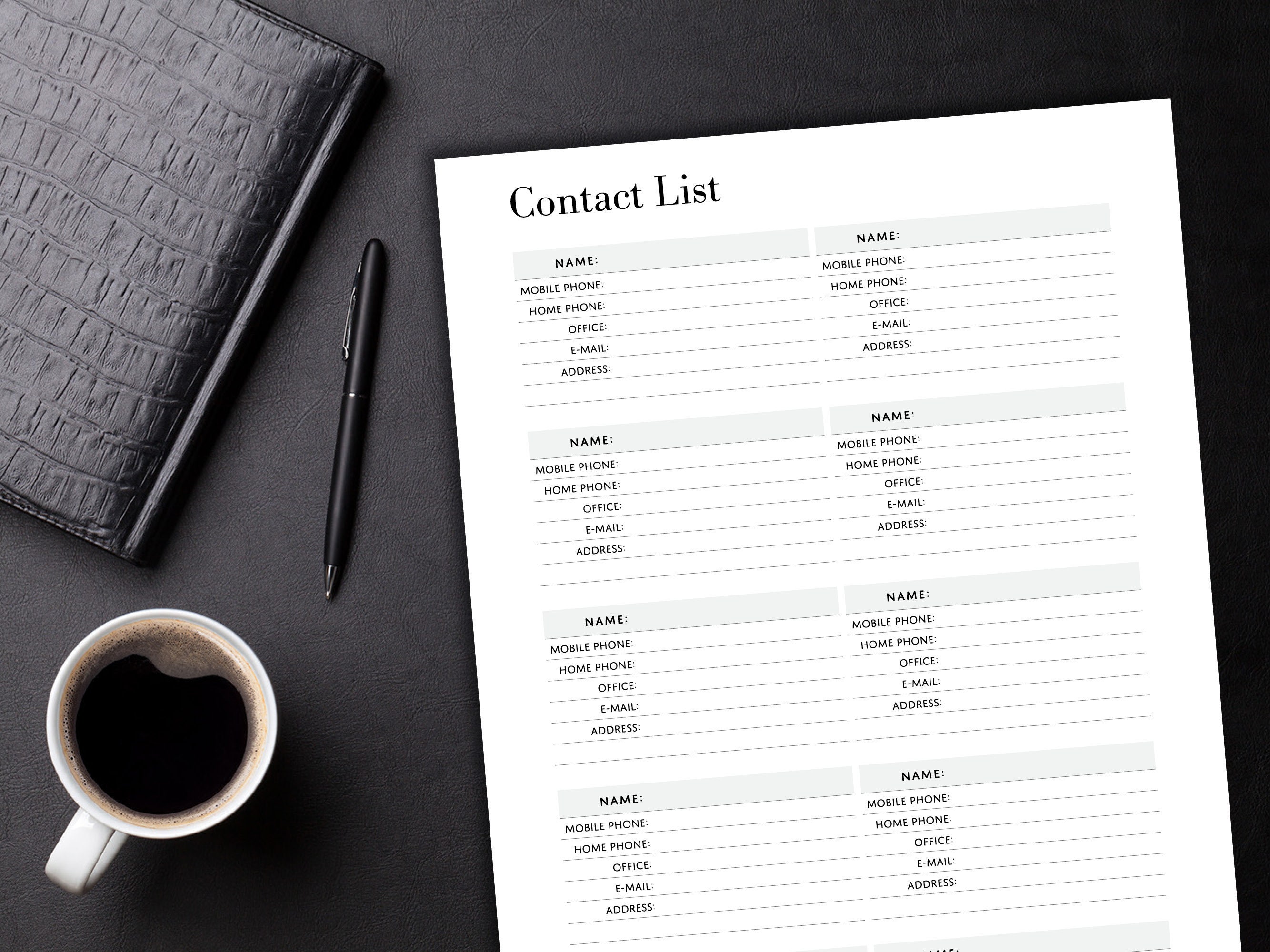 Contact List Printable Contact List Organizer Elegant Printable - Etsy