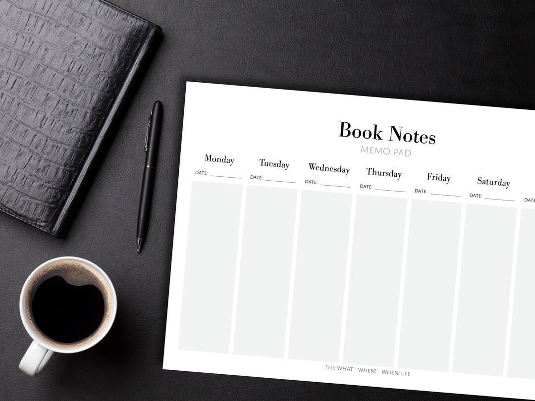 Memo Notes | Printable Memo Pads | Set of 6 Elegant Printables - Etsy