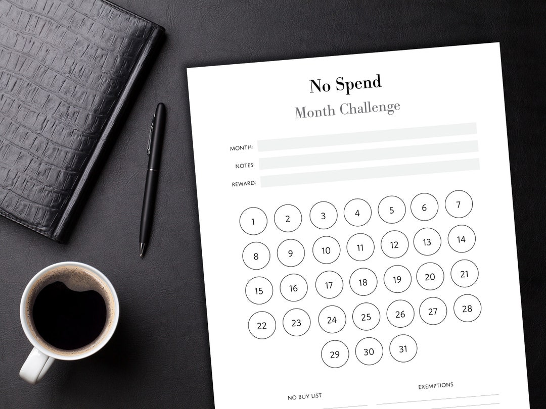 Do Less Month Challenge Printable Do Less of Month Challenge Tracker ...