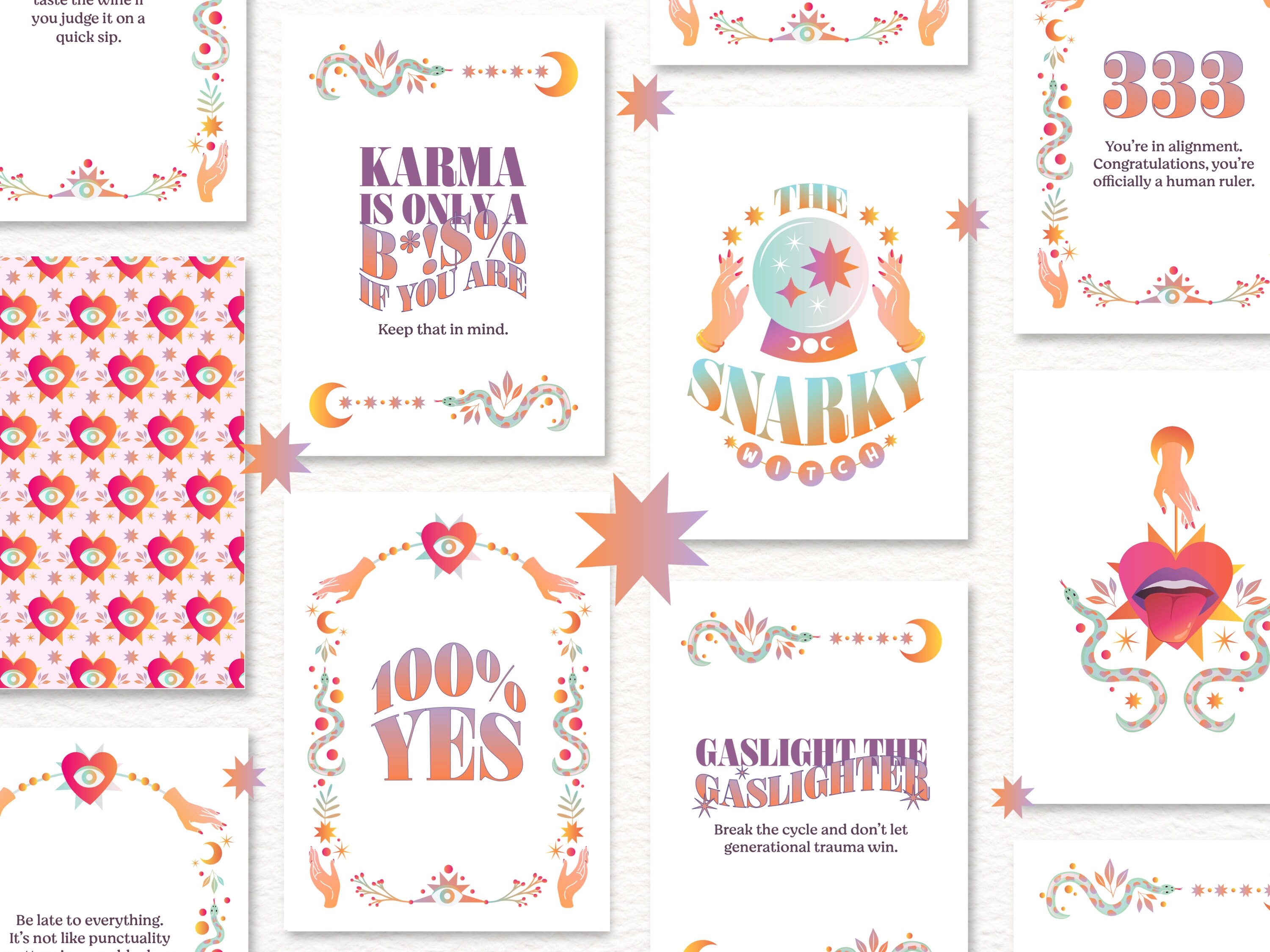 The Snarky Witch Printable Oracle Deck, Printable Oracle Cards, Funny ...