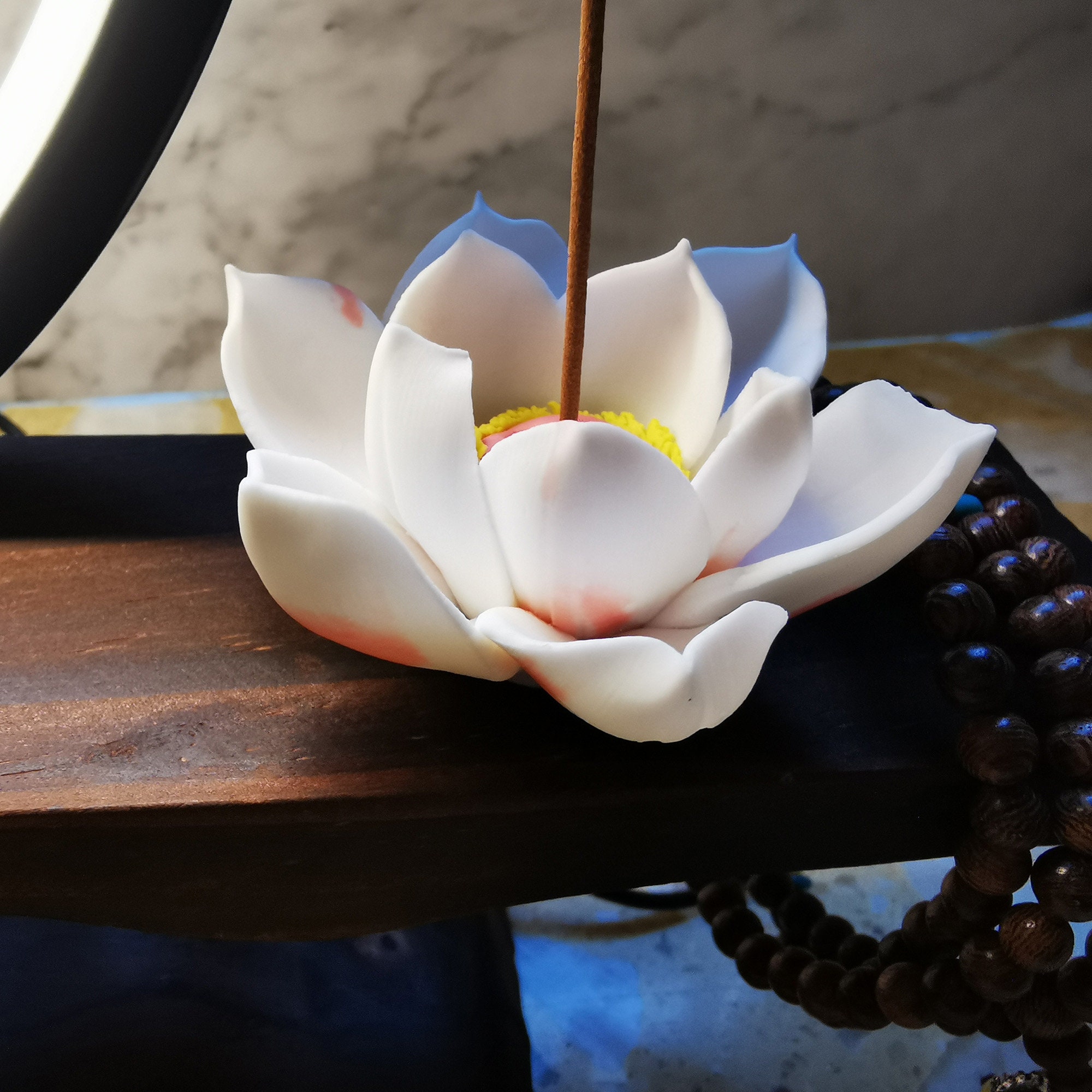 Ceramic LED Light and Incense Burner, Buddha Statue, Household Indoor ...