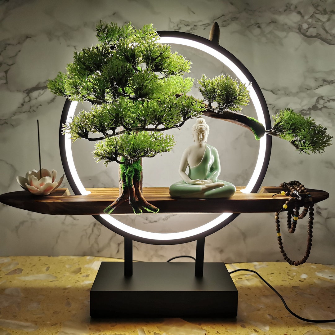 Porcelain Buddha Statue Decorative Set With LED Light Buddha Statue ...