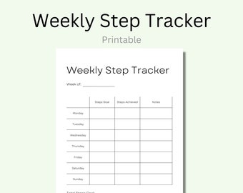 Monthly Step Tracker Printable Template, Step Log, Walking Journal ...