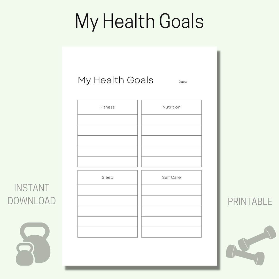 Goal Setting Worksheet Printable, Fitness Journey, Goal Planner ...