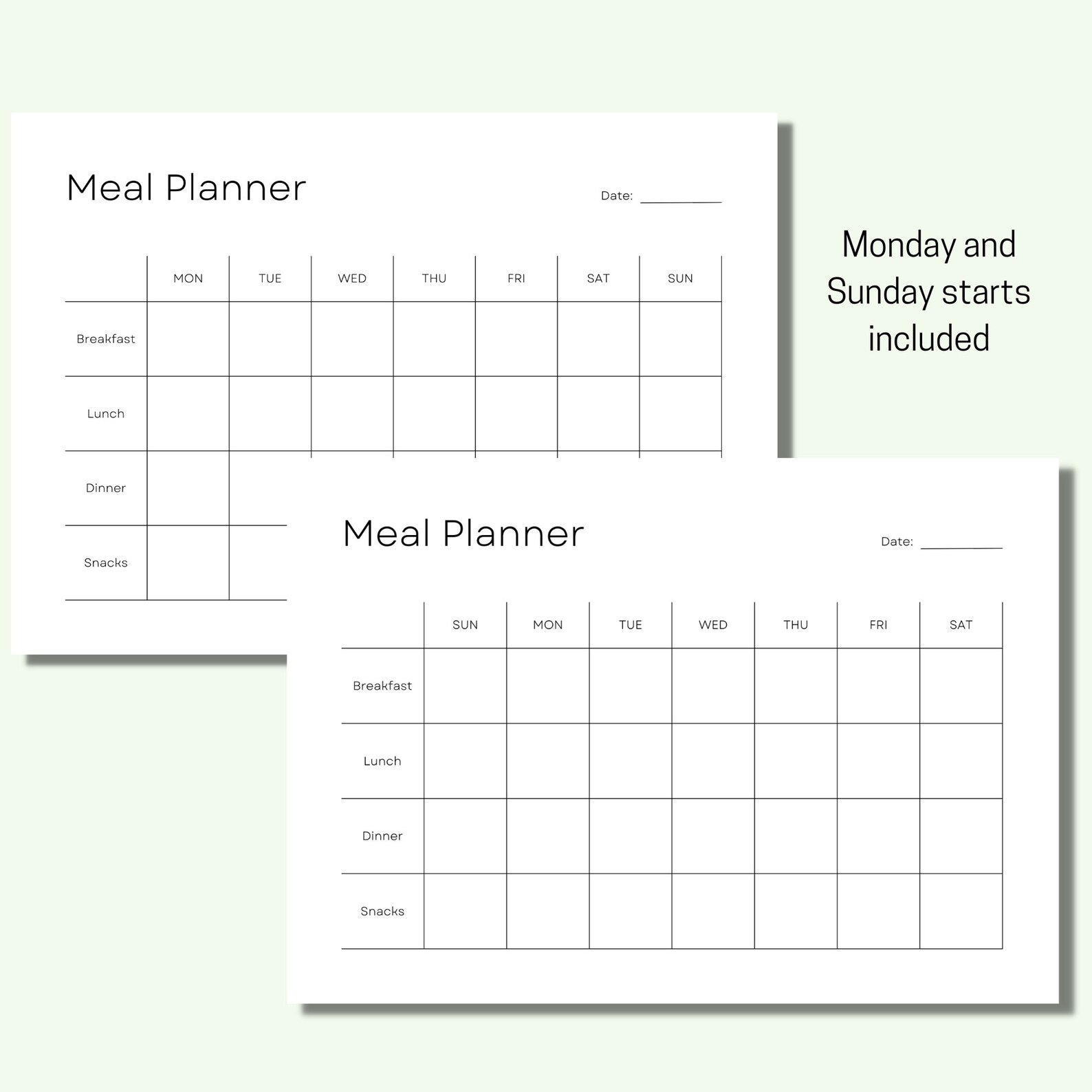 Printable Weekly Meal Planner, Instant Download PDF Meal Planner ...