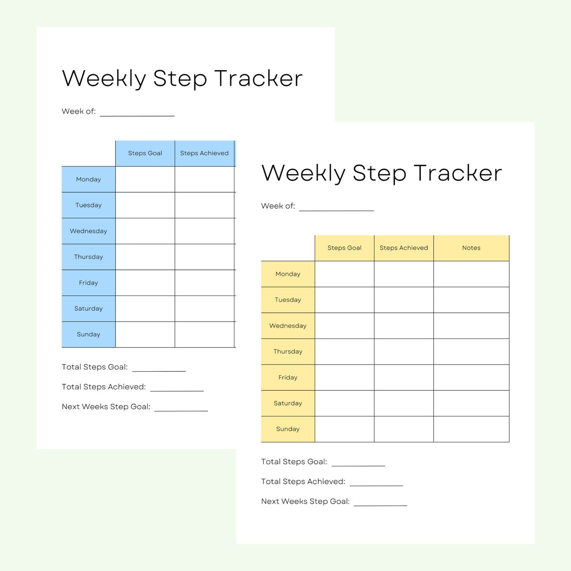 Weekly Step Tracker Printable Template Step Log Walking - Etsy New Zealand