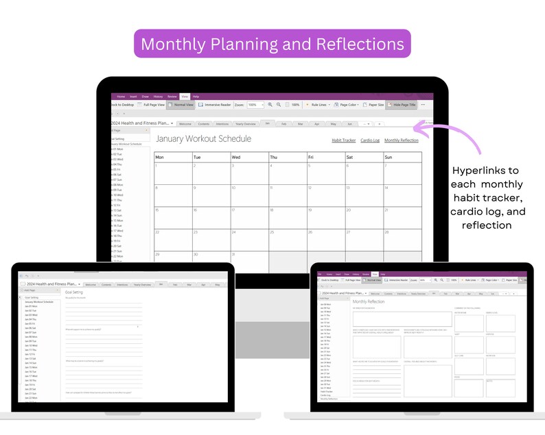 2024 Fitness Planner Onenote, Digital Health Planner, Fitness Journal ...