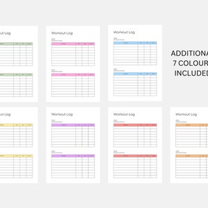 Workout Log Printable, Editable PDF, Fitness Planner, Exercise Template ...