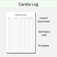 Cardio Workout Tracker, Fitness Planner, Runner's Journal, Work Out Log ...