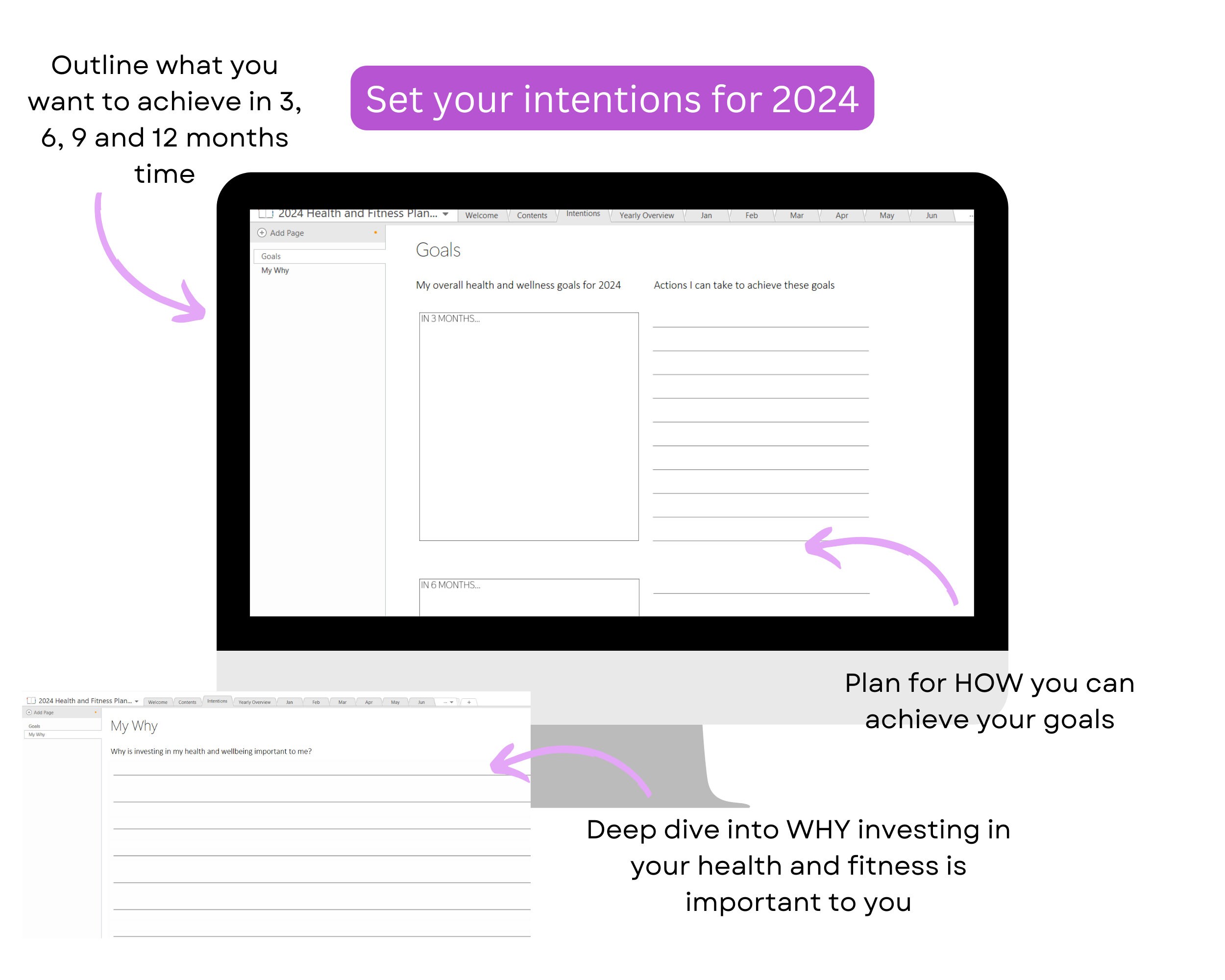 2024 Fitness Planner Onenote, Digital Health Planner, Fitness Journal ...