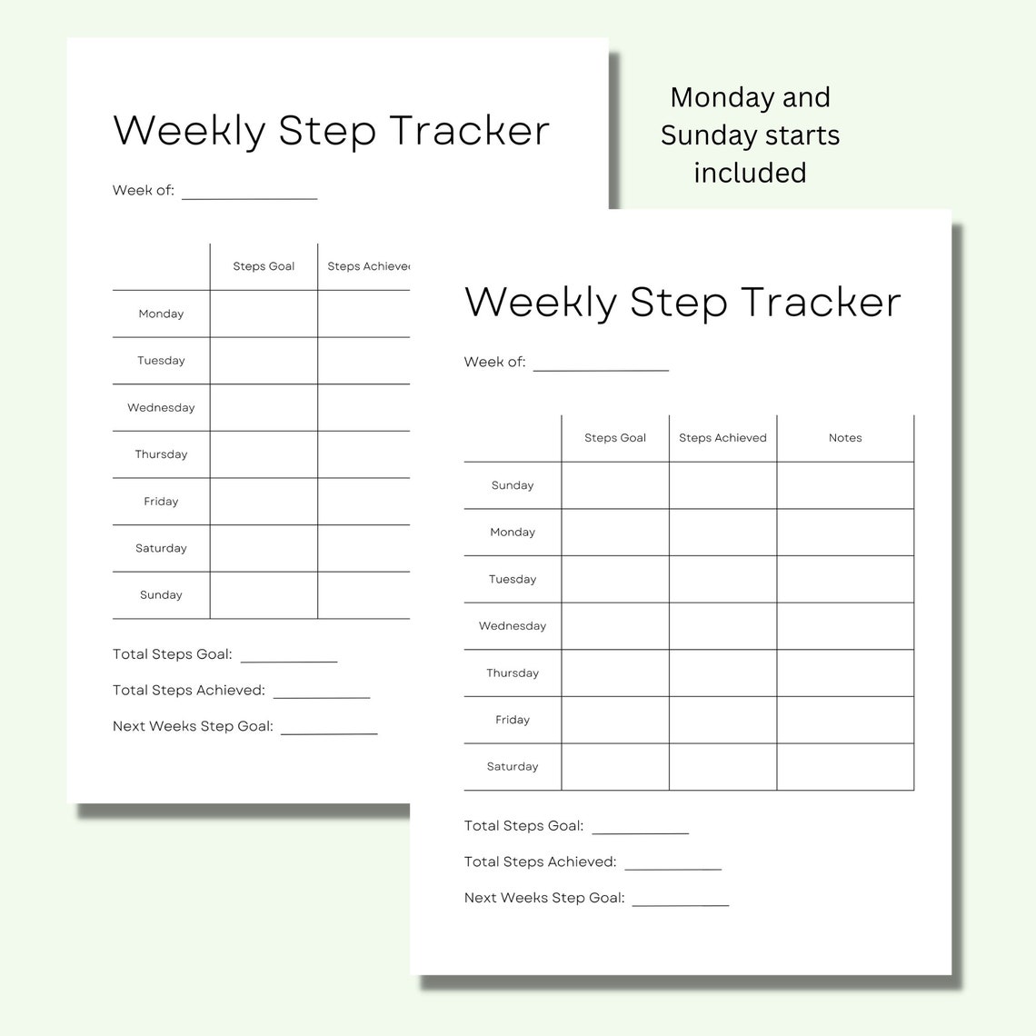 Weekly Step Tracker Printable Template Step Log Walking - Etsy New Zealand
