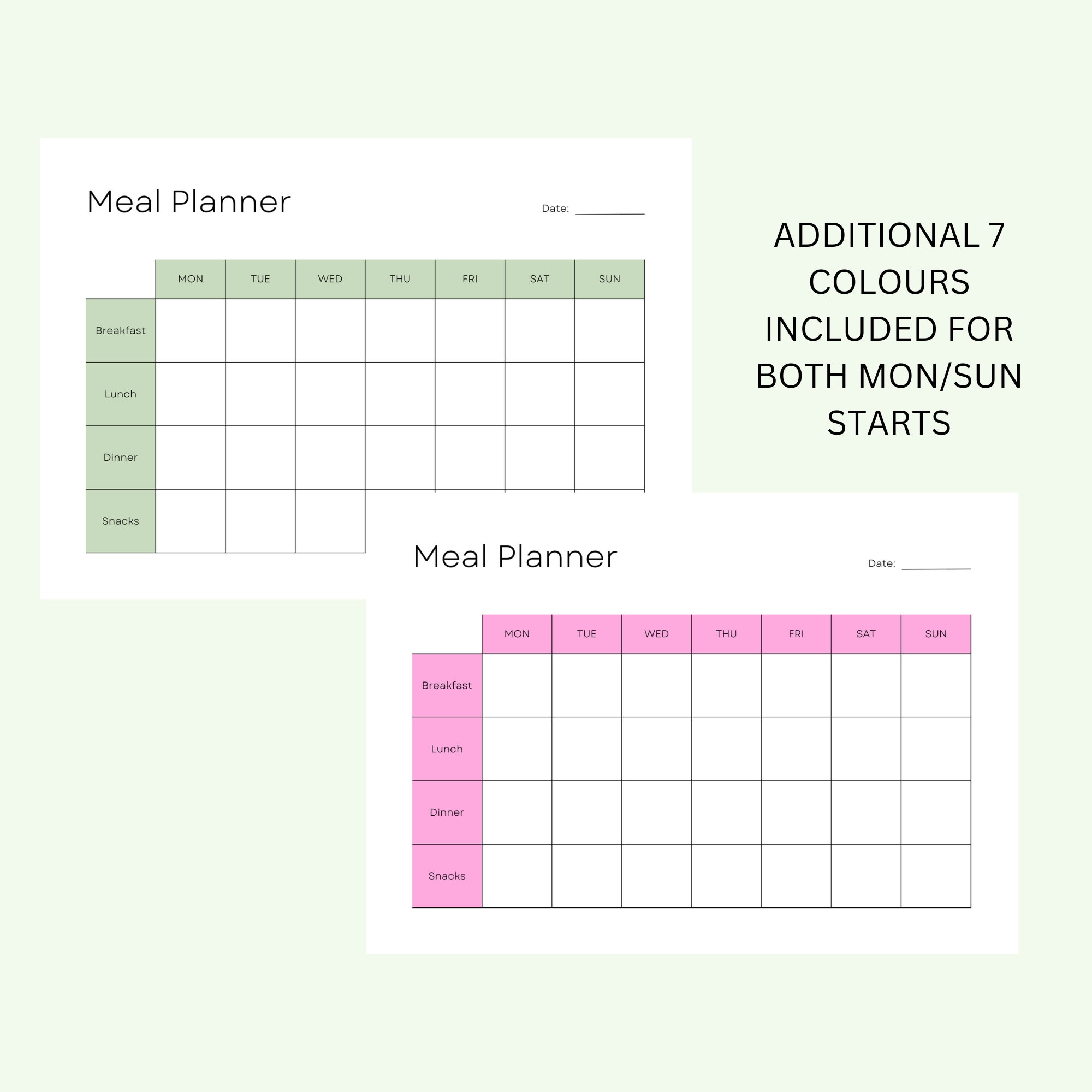 Printable Weekly Meal Planner, Instant Download PDF Meal Planner ...