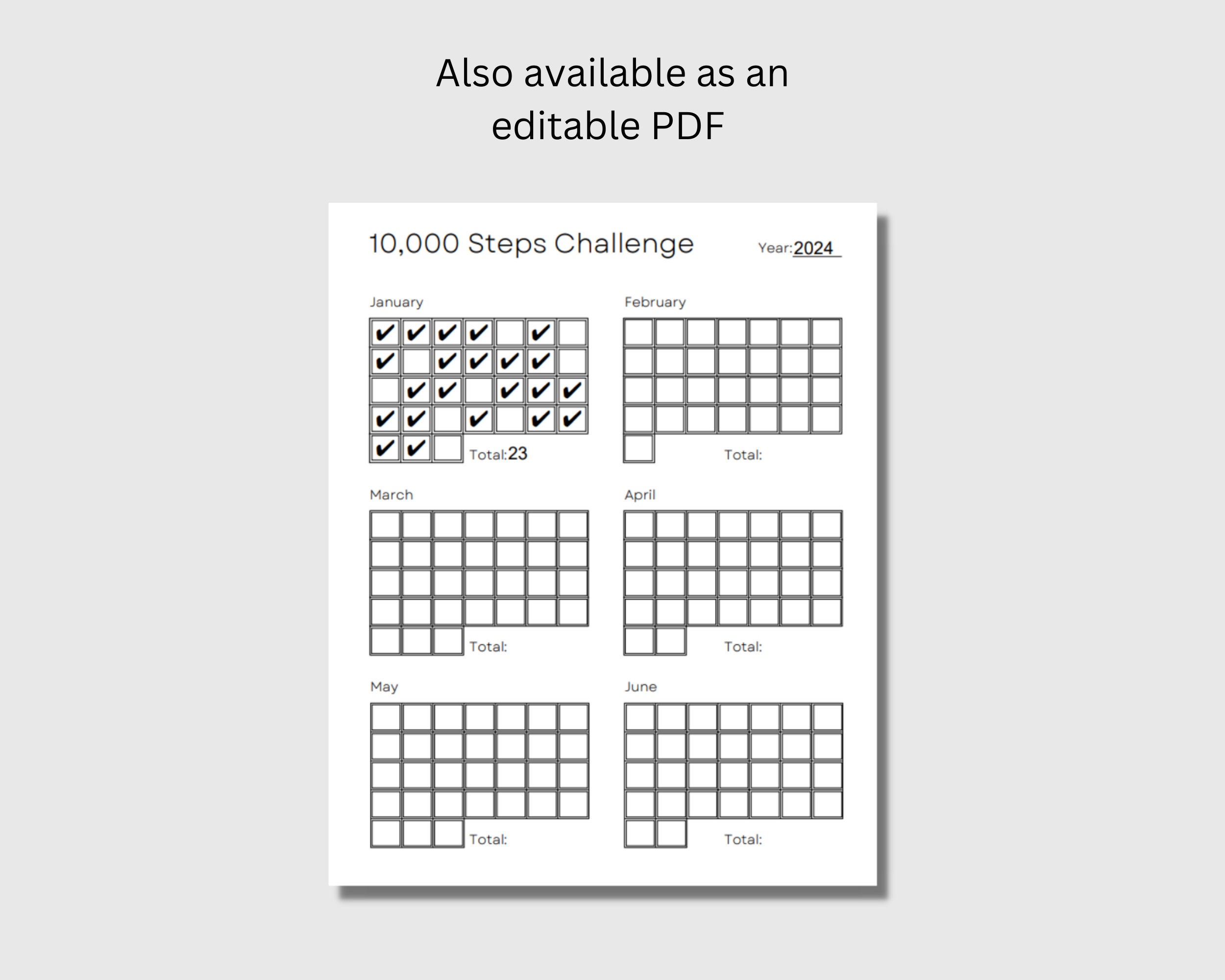 10000 Step Challenge Printable Editable Template, Step Tracker, Walking ...