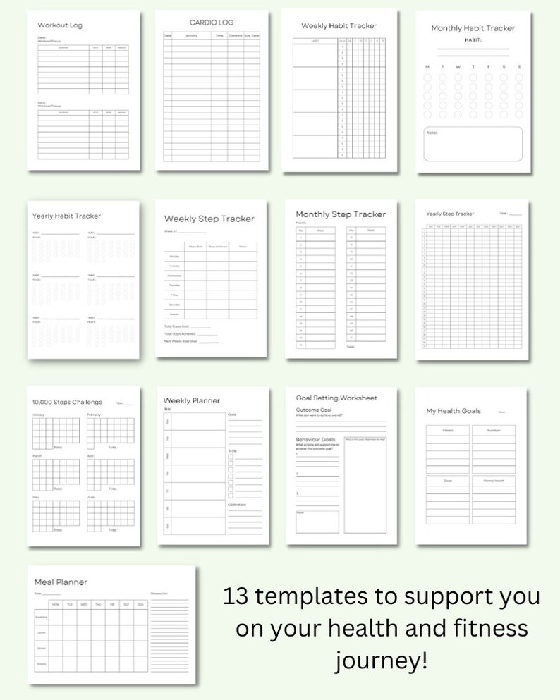 The Ultimate Healthy Habits Bundle, Workout Log, Cardio Log, Habit ...