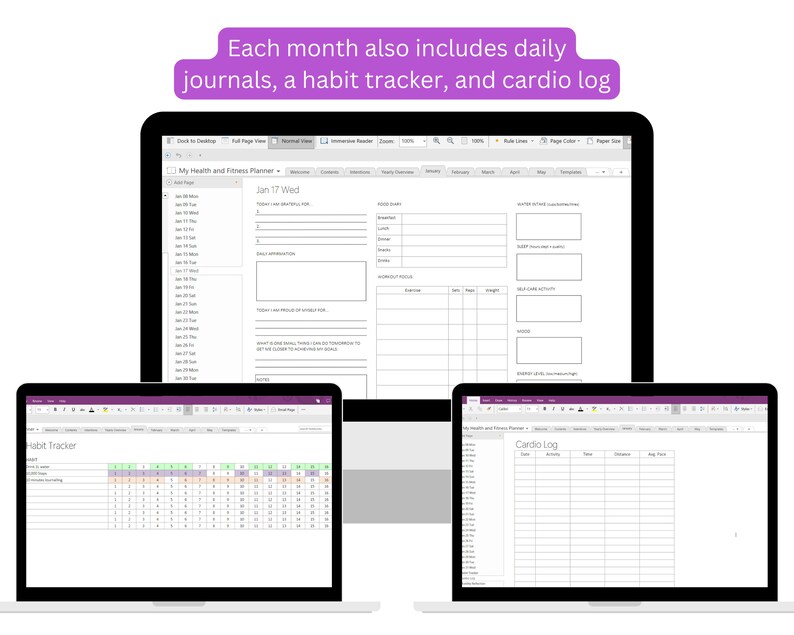 Onenote Fitness Planner 2024, Digital Health Planner, Health Journal ...