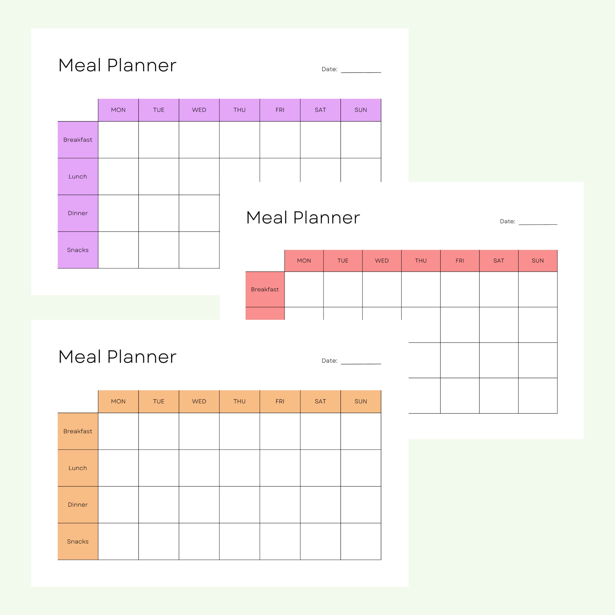 Printable Weekly Meal Planner, Instant Download PDF Meal Planner ...