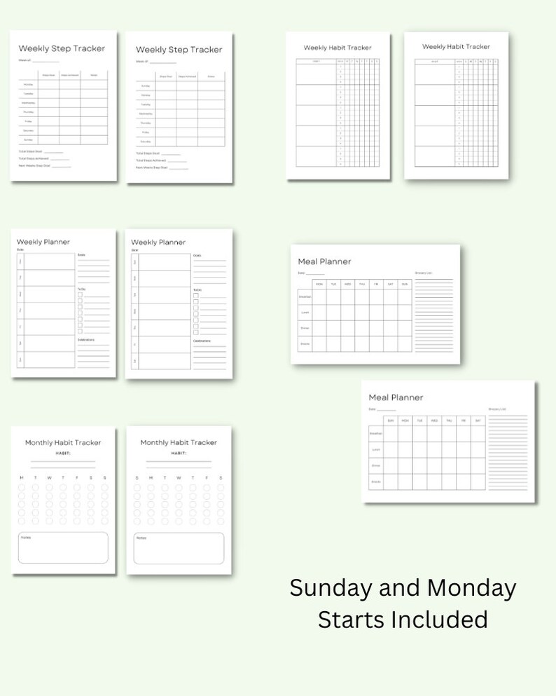 The Ultimate Healthy Habits Bundle, Workout Log, Cardio Log, Habit ...