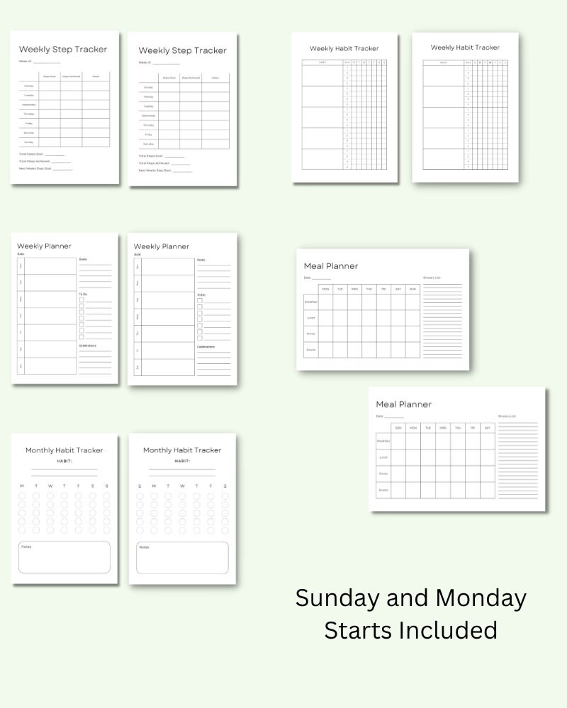 The Ultimate Healthy Habits Bundle, Workout Log, Cardio Log, Habit ...