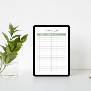 Cardio Log Printable, Workout Log, Running Tracker, Fitness Goals ...