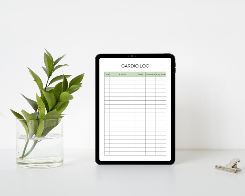 Cardio Log Printable, Workout Log, Running Tracker, Fitness Goals ...