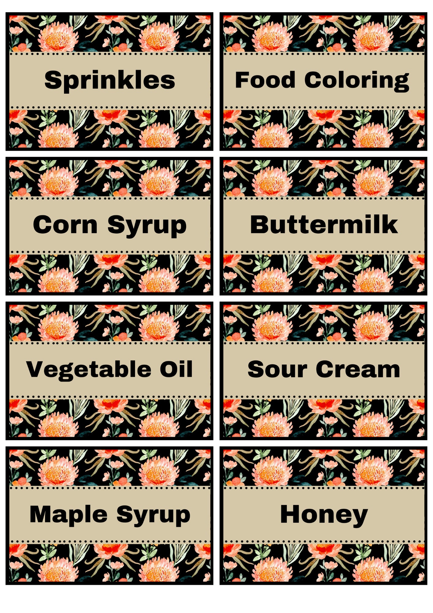 Bloom & Bake: Floral Ingredient Labels - A Must-have for Every Kitchen ...