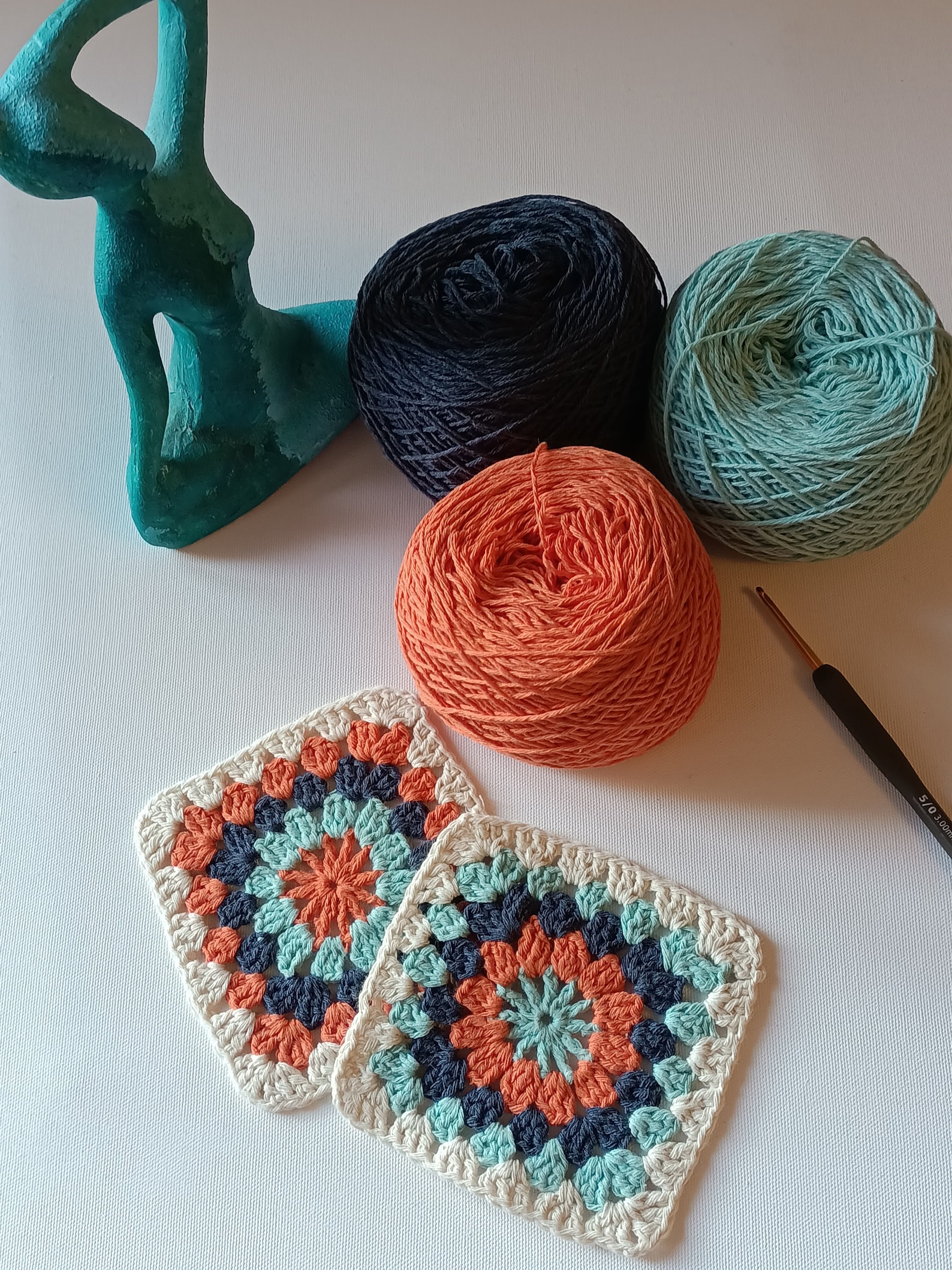 Set of 16 Crocheted Squares, Granny Square Crochet, Crochet Granny ...