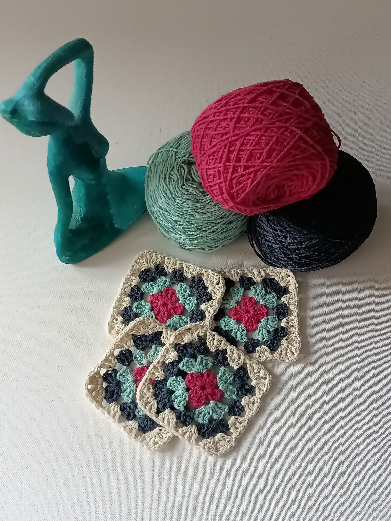 Set of 16 Crocheted Squares, Granny Square Crochet, Crochet Granny ...