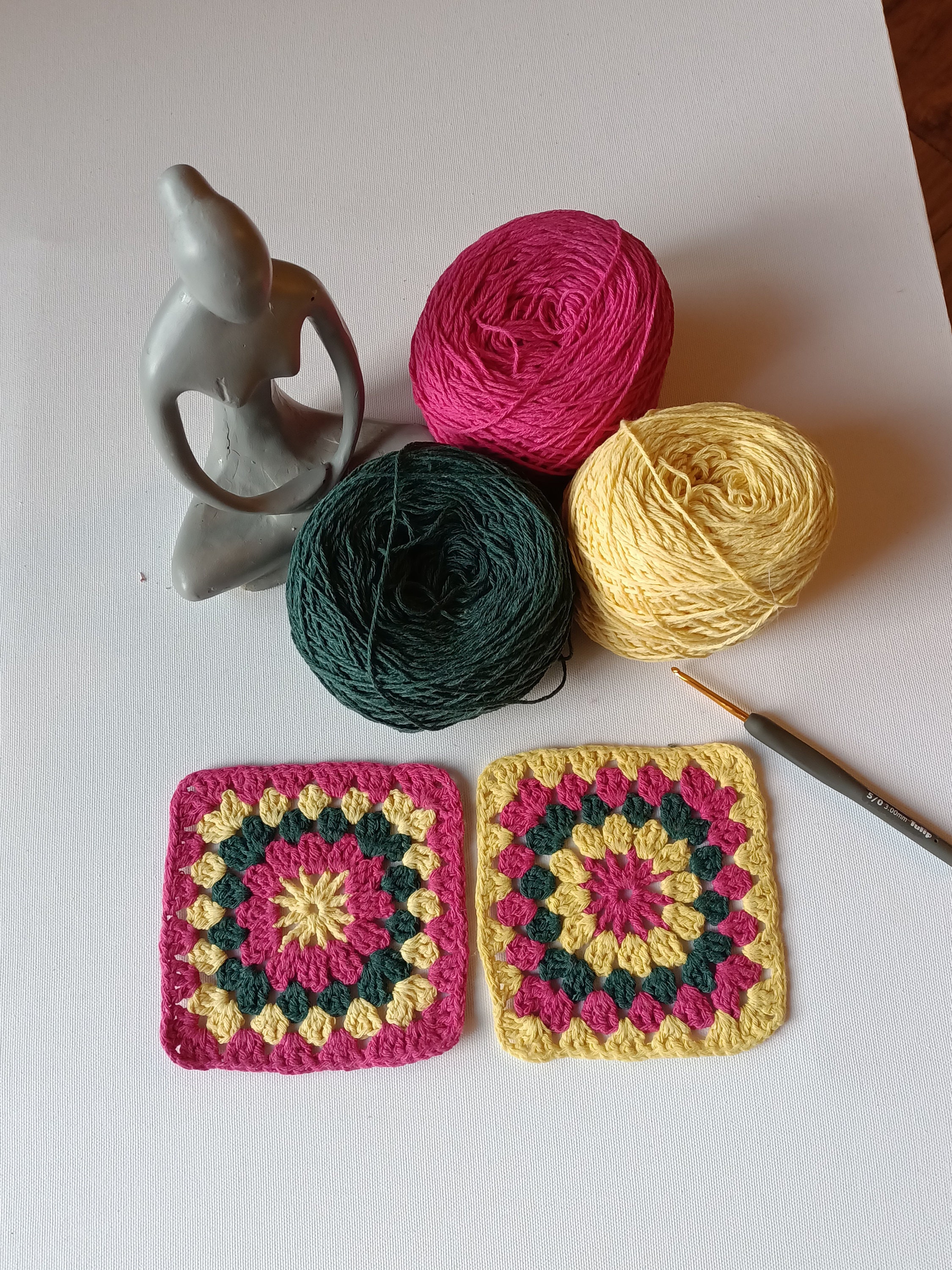 Granny Squares, Set of 8 Crocheted Squares, Finished Granny Square Kit ...