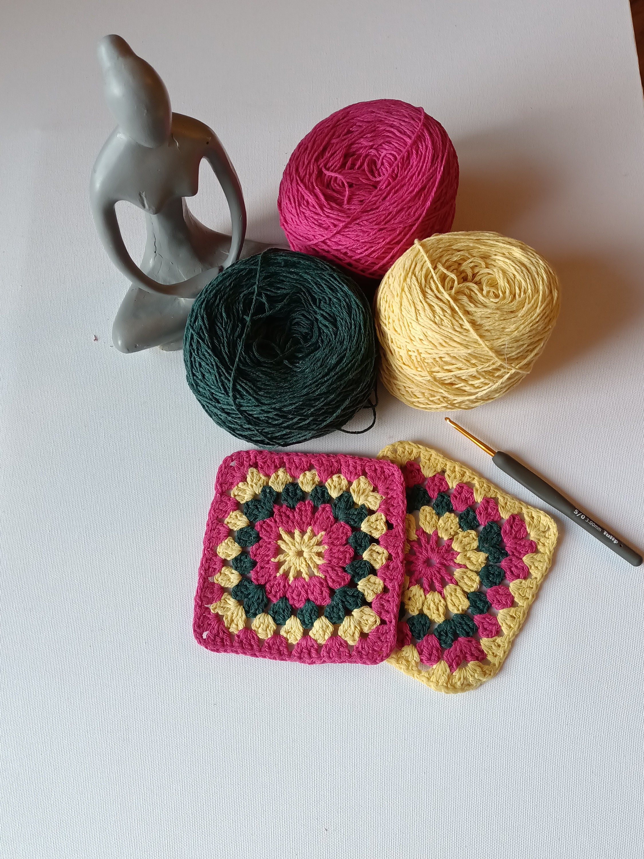 Granny Squares, Set of 8 Crocheted Squares, Finished Granny Square Kit ...