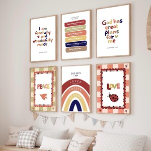 Christian Playroom Print Set, Sunday School Posters, Kids Scripture ...