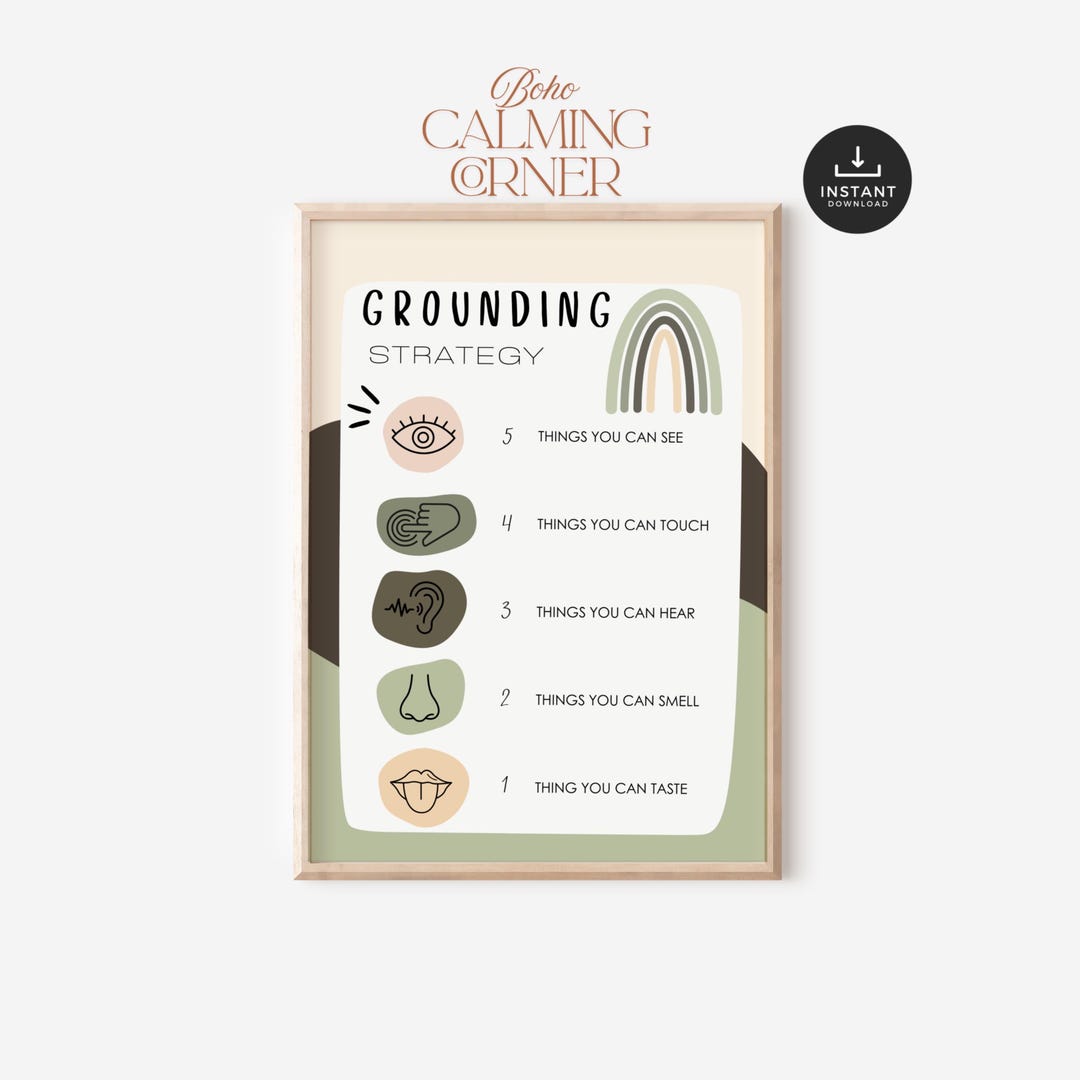 Grounding Strategy One to Five, Printable Emotional Regulation Tools ...