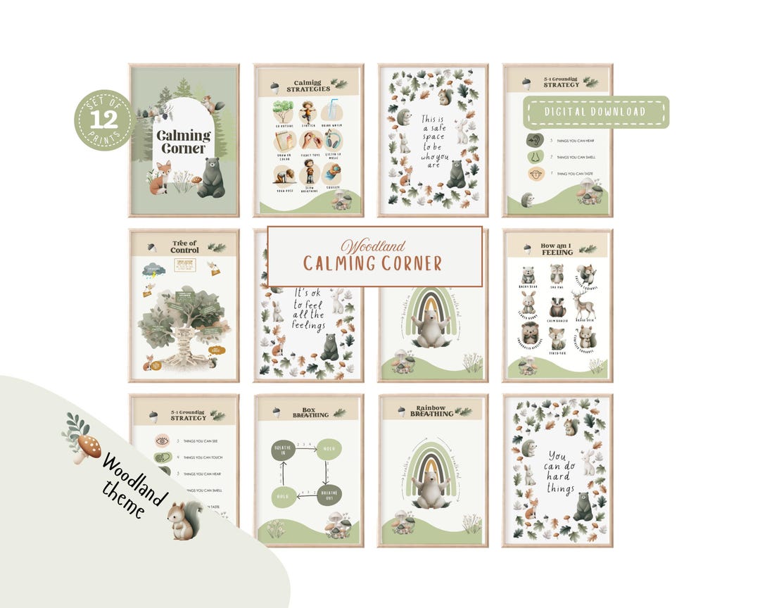 Woodland Calming Corner Print Bundle, Kids Emotional Regulation ...