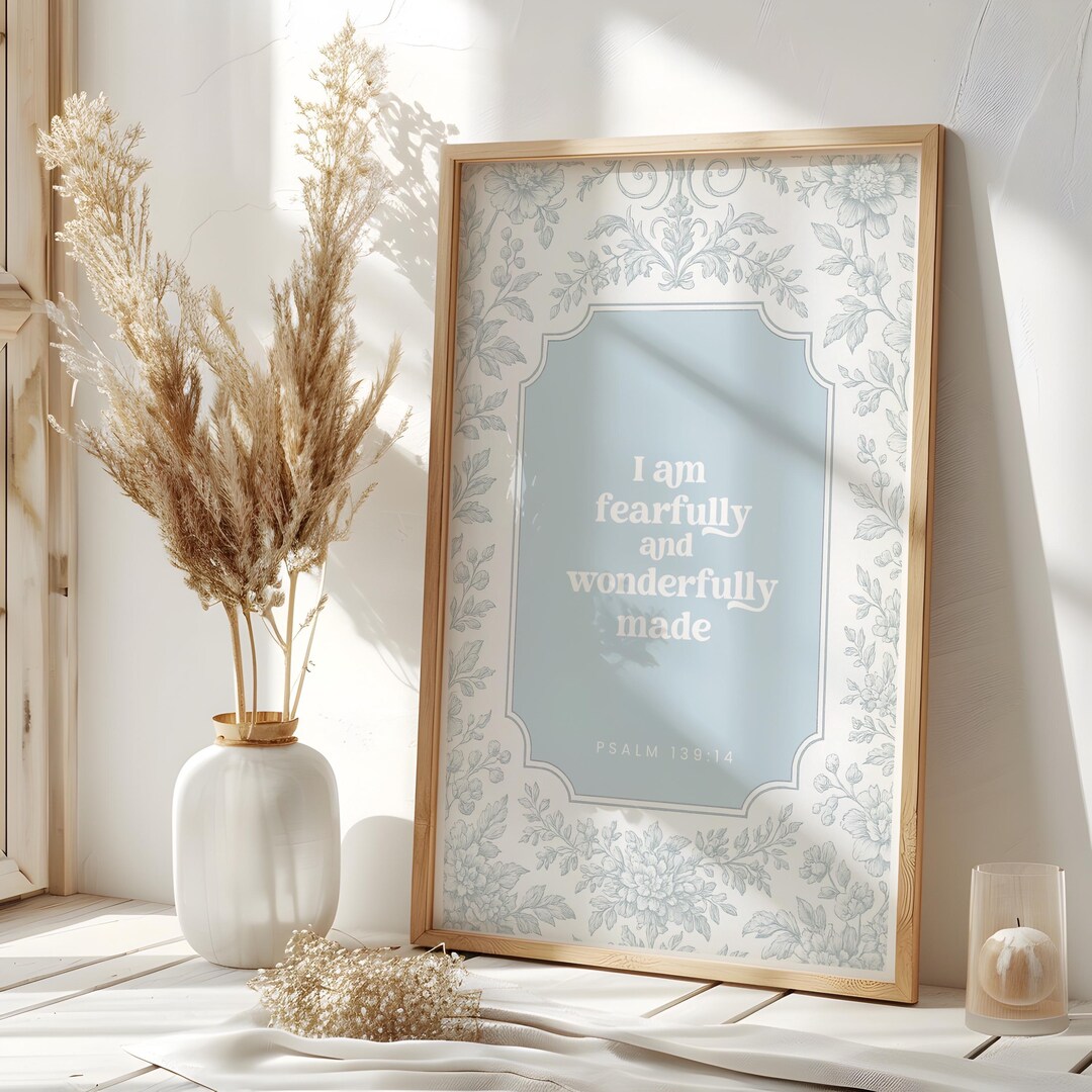Fearfully and Wonderfully Made Print, Psalm 139:14, Christian Printable ...