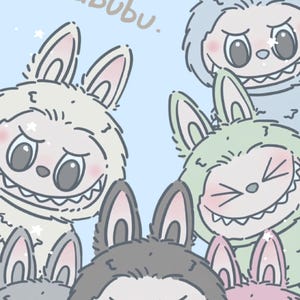 Labubu Theme Birthday Invitation | Cute Monster Invitation | Editable ...