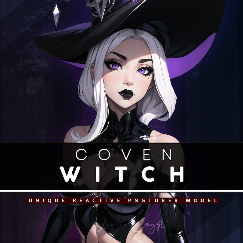 Coven Witch PNGTUBER | Ready to Use | 3 Expressions | 12 Reactive PNG ...