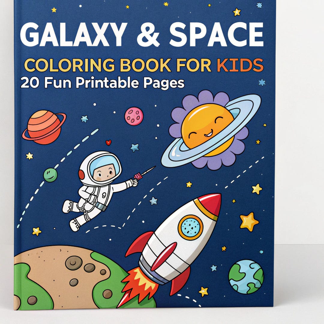 Kids Space Coloring Book – 20 Printable Galaxy and Planet Pages | PDF ...