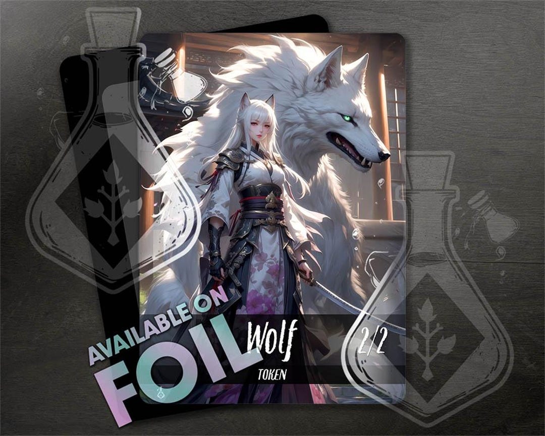 WOLF TOKEN 2/2 - Gorgeous Full Custom Art - Anime Waifu - Majestic Wolf ...