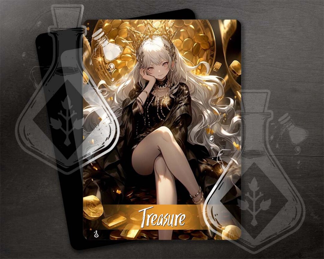 TREASURE Token for TCG Full Custom Art GOLDEN Queen Goddess Throne of ...