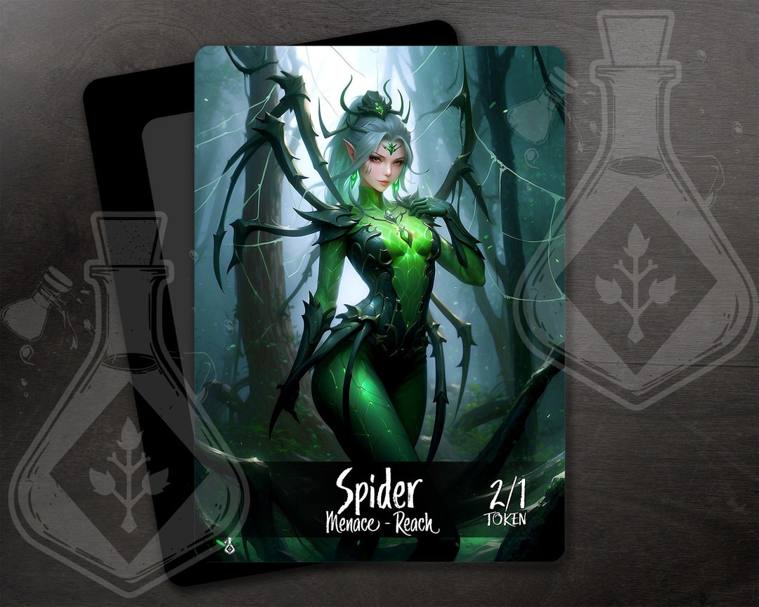 Spider With Menace & Reach Token 2/1 for TCG Full Custom Art Anime ...