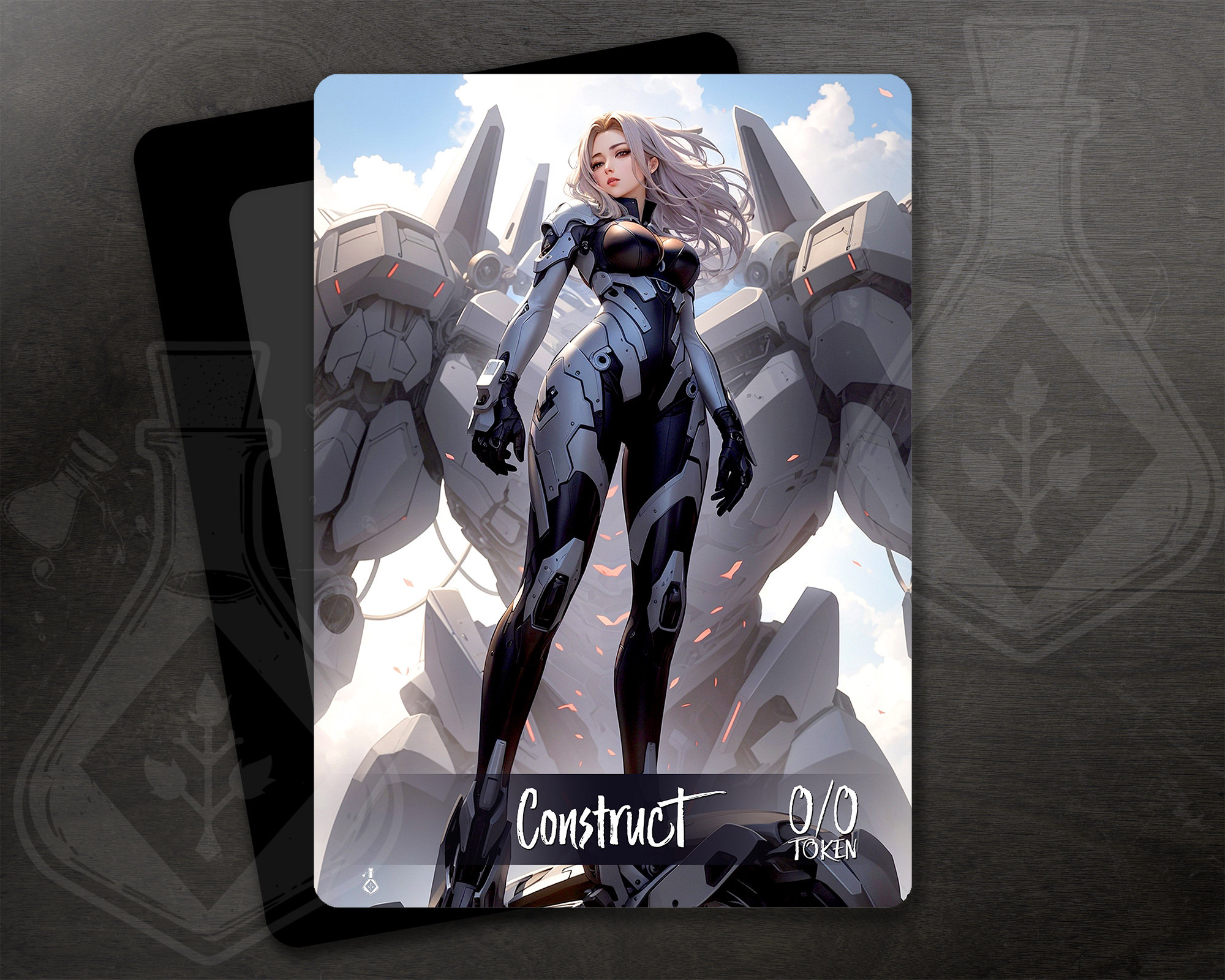 CONSTRUCT Token for TCG Full Custom Art Waifu Mech Pilot Anime Silver ...