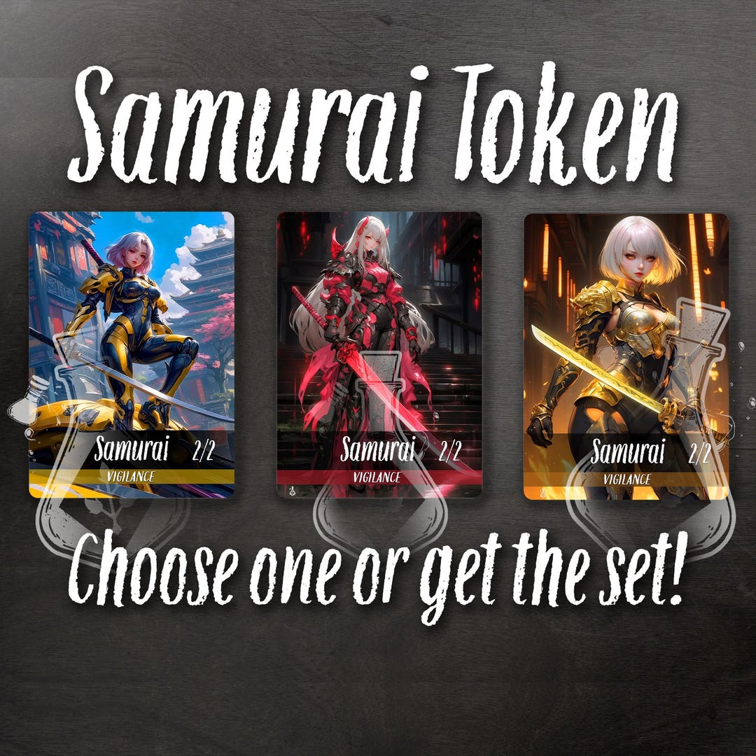Samurai W/ Vigilance Token for TCG - Full Custom Art - Anime Waifu ...