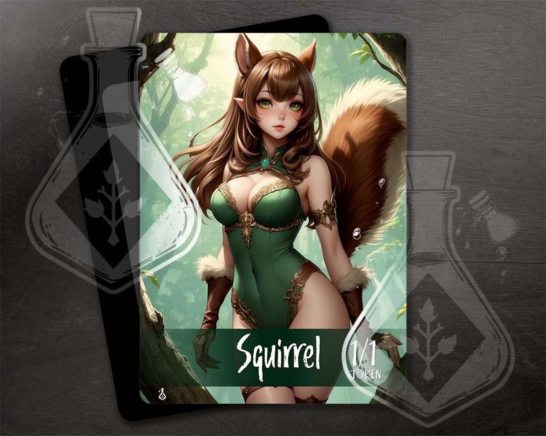 Squirrel Token for TCG - Full Custom Art - Charming Squirrel Warrior: Fierce, Fearless, Fabulous ...